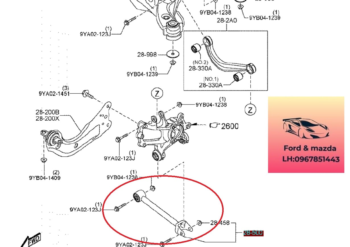 thanh giằng thẳng sau mazda cx5 2013-2022