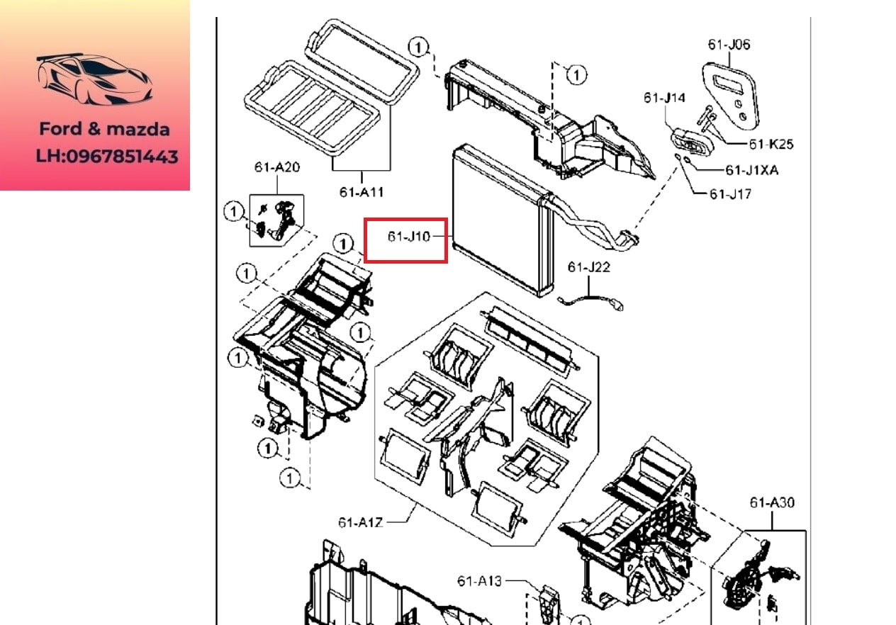Dàn lạnh mazda cx5 2013-2022