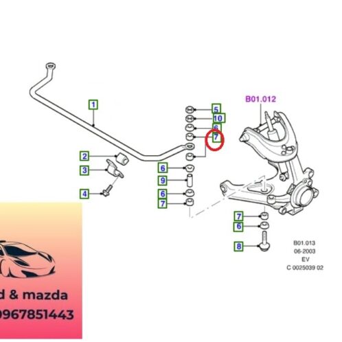 Cao su thanh cân bằng trước ford ranger everest 2001-2014