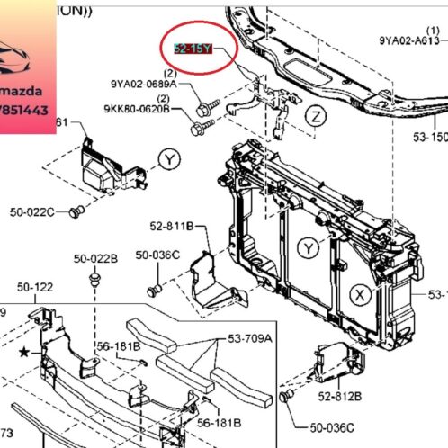 Ốp khóa nắp ca pô mazda 3 2015-2019