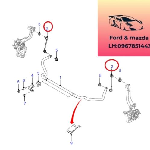 Rô tuyn cân bằng trước ford ranger mazda bt50 2012-2022